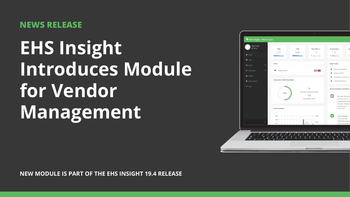EHS Insight Introduces Vendor and Contractor Management Software